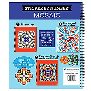 Brain Games - Sticker by Number: Mosaic (20 Complex Images to Sticker)