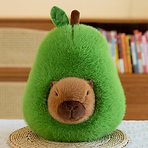 Nohito Cute Large Avocado Capybara Plush Toy 13.7'' Realistic Capybara Stuffed Animal Kawaii Soft Stuffed Capybara Avocado Food Plushie Pillow Doll Toys