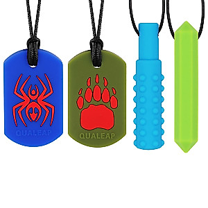 Xtra Tough (XT) Chew Necklace for Kids Boys - Silicone Chew Pendant Jewelry for Autism, ADHD, Baby Nursing or Special Needs - Chewing Necklace