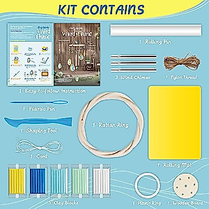 EDUMAN Make Your Own Clay Geodes Wind Chime for Home Garden Decoration, Arts and Crafts for Kids Ages 8-12, Wind Chime Craft Kit for Kids Learning & Educational Project Birthday Gifts for Boys & Girls