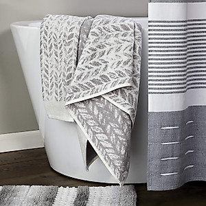 SKL Home by Saturday Knight Ltd. Distressed Leaves Hand Towel,Gray, 16" x 26", 2 Count (Pack of 1)