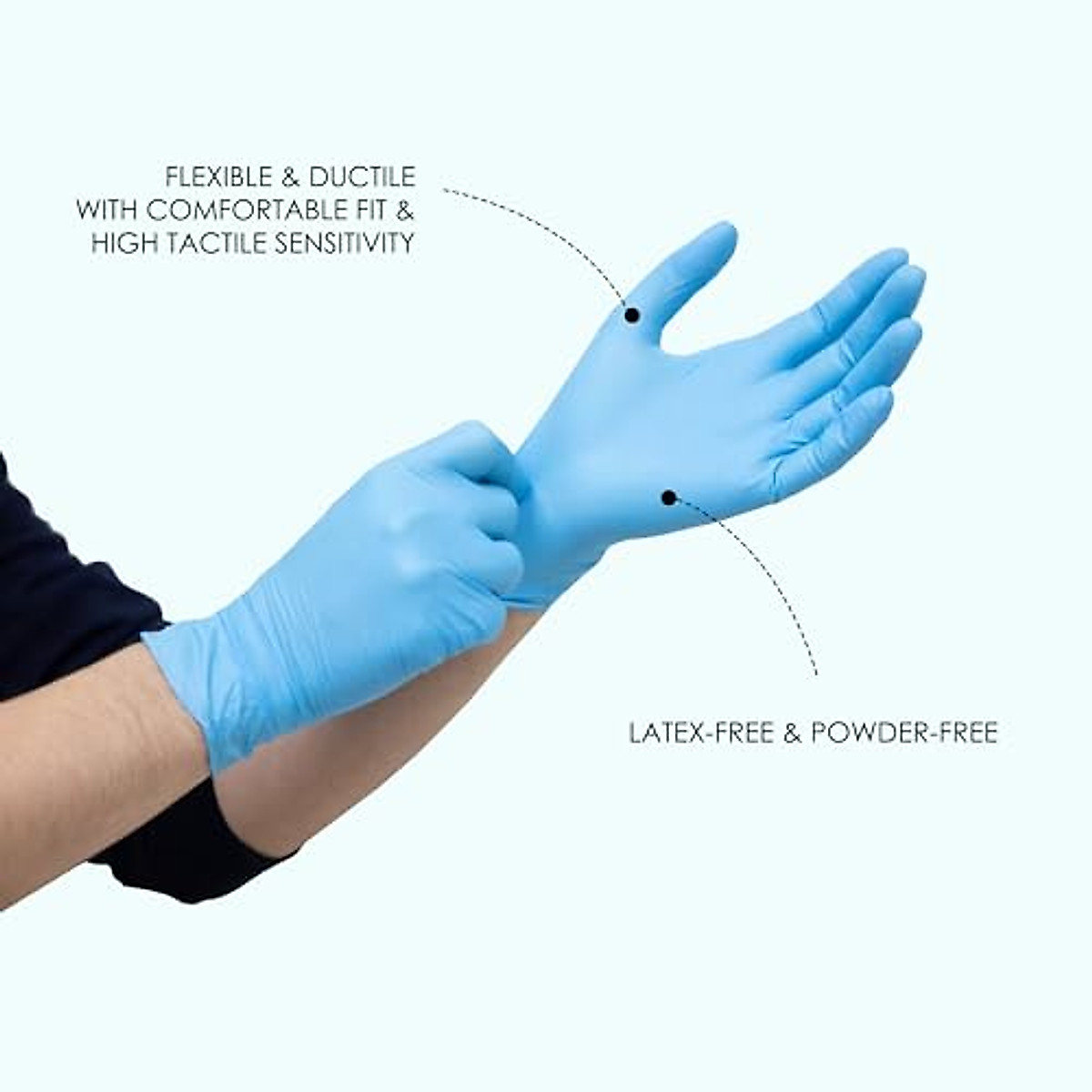 VOS Disposable Gloves| Heavy Duty | Powder Free | Latex Free Rubber | 100 Count Box |food Safe