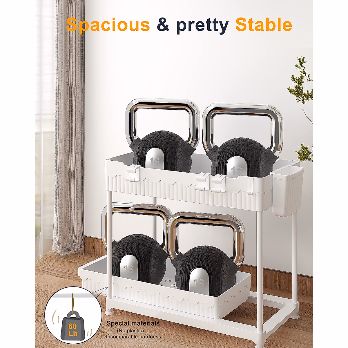 Sevenblue Under Sink Organizers and Storage, 2 Tier Sliding Bathroom organizer,Multi-Use Under Kitchen Cabinet Storage Shelf (White)