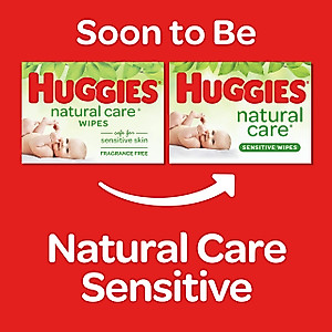 HUGGIES Natural Care Unscented Baby Wipes, Sensitive, Water-Based, 2 Refill Packs, 368 Count Total