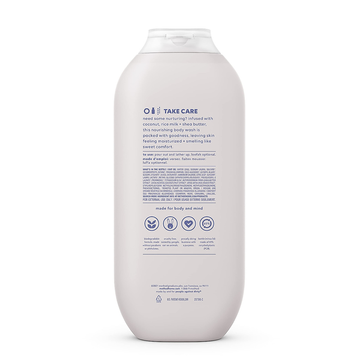 Method Body Wash, Simply Nourish, Paraben and Phthalate Free, Biodegradable Formula, 18 oz (Pack of 3)