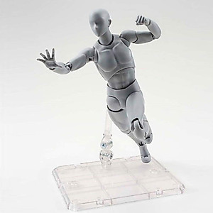 Action Figures Body-Kun DX & Body-Chan DX PVC Model SHF Children Kids Collector Toy Gift, Drawing Mannequin Figure Models for Artists (Grey Male)