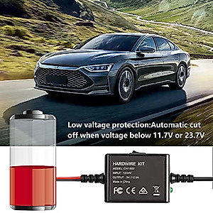 SinLoon Dash Cam Hardwire Kit, Micro USB12V-24V to 5V Car Dash Camera Charger Power Cord, with 3 Fuse Tap Cable and Installation Tool for Dashcam GPS Power Supply Radar Detectors and More（Micro）