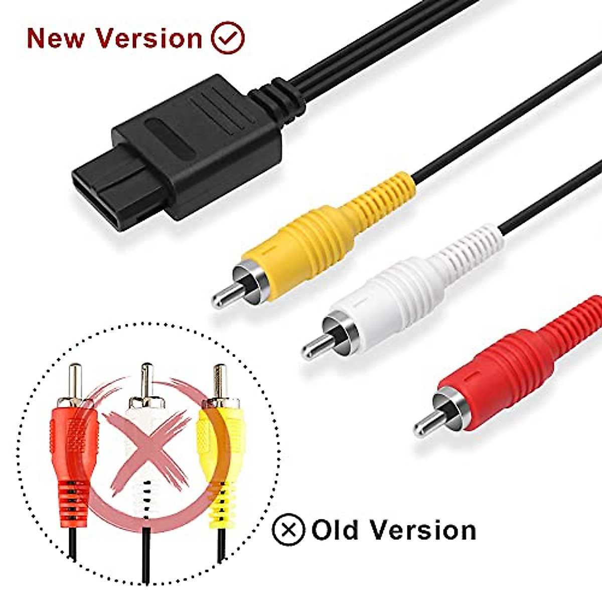 N64 AV Cable, Audio Video AV Cable Cord for Nintendo 64 N64, Gamecube GC,Super Nintendo SNES, 2.5M/8.2FT