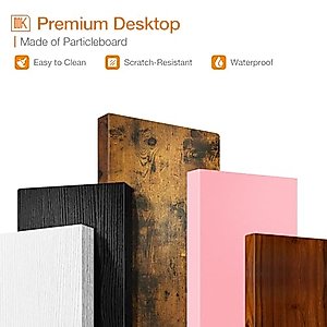 ODK Small Desk, 27.5 Inch Small Computer Desk for Small Spaces, Compact Desk with Storage, Tiny Desk Study Desk with Monitor Stand for Home Office, Rustic Brown