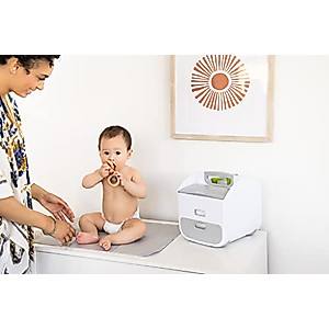 Ubbi Portable Diaper Changing Station Diaper Storage Caddy Organizer with Folding Changing Mat, Stores Baby Diapers, Wipes and Baby Accessories, Gray