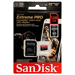 SanDisk 128GB Micro SDXC Extreme Pro Memory Card 2 Pack Works with GoPro Hero 8 Black, Max 360 Action Cam U3 V30 4K A2 Class 10 (SDSQXCD-128G-GN6MA) Bundle with 1 Everything But Stromboli Card Reader