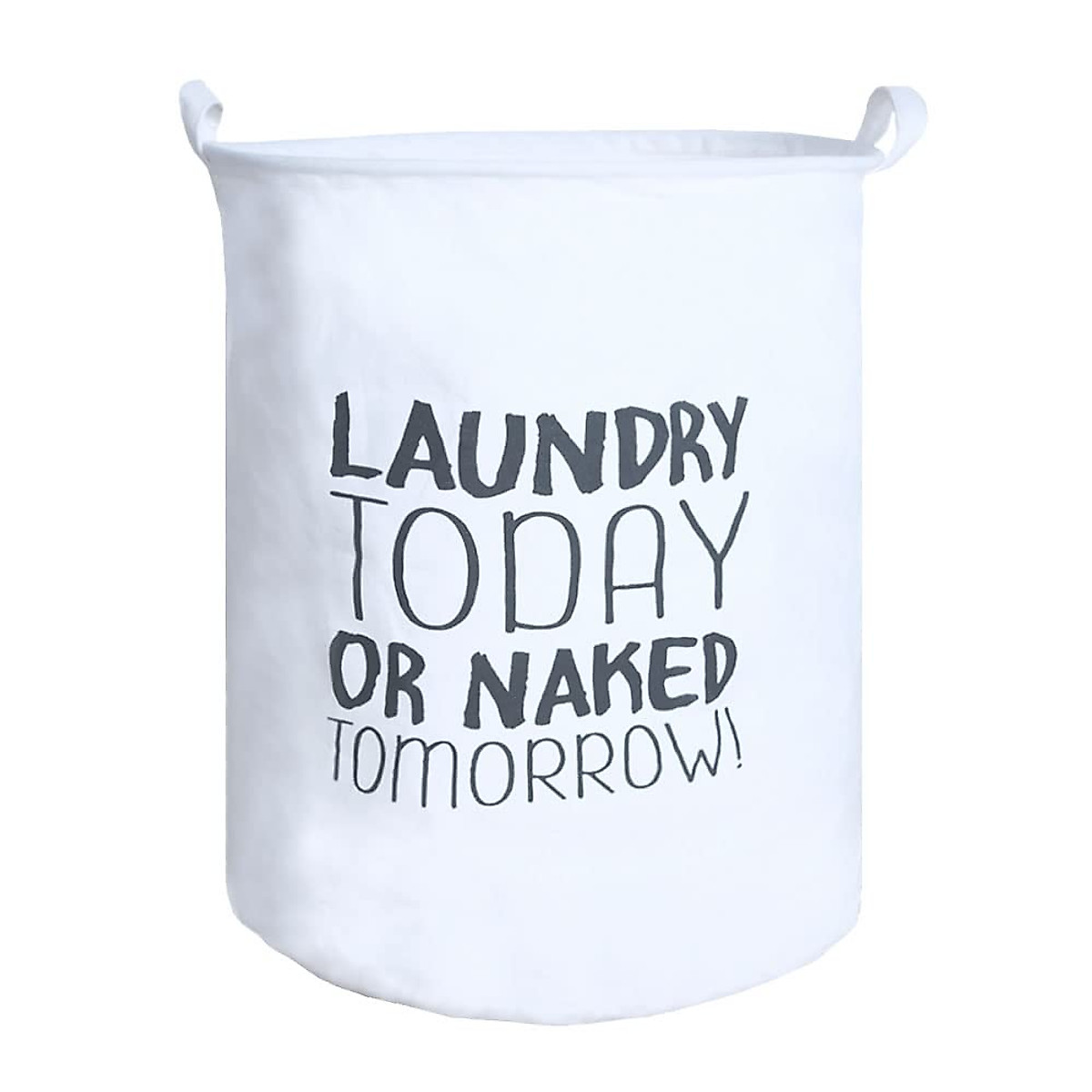 SDAIGC Collapsible Unicorn Laundry Basket, Blondie Canvas Waterproof Round Storage Hamper, Clothes Toys Organizer Basket, Cute Kids Gift Basket(White Today)