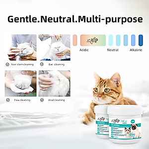 ALL FOR PAWS Dog Eye Wipes Ear Wash Pads Gentle Tear Stain Wipes for Dogs and Cats, Removes Dirt Crust and Discharge Natural Pet Wipes with Soothing Aloe Vera, 120 Counts