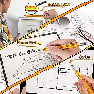 Valentines Day Gifts for Him Her - 6 In 1 Multitool Pen Gadgets Tools Gifts For Men Fathers Grandpa Son Birthday Gifts, Woodworkers DIY Handyman, Ruler, Level, Screwdriver, Stylus, Ballpoint Pen
