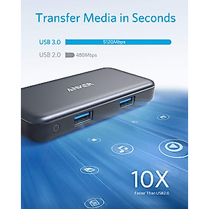 Anker USB C Hub, 5-in-1 USB C Adapter, with 4K USB C to HDMI, SD and microSD Card Reader, 2 USB 3.0 Ports, for MacBook Pro 2019/2018/2017, iPad Pro 2019/2018, Pixelbook, XPS, and More