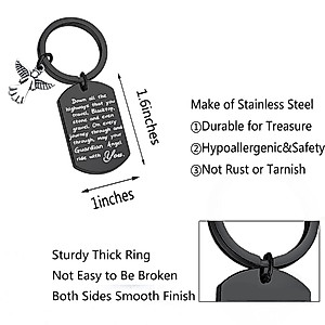 FUSTMW Drive Safe Keychain New Driver Gifts Trucker Driver Gifts Ride Safe Keychain Biker Gift May Your Guardian Angel Ride with You (black)