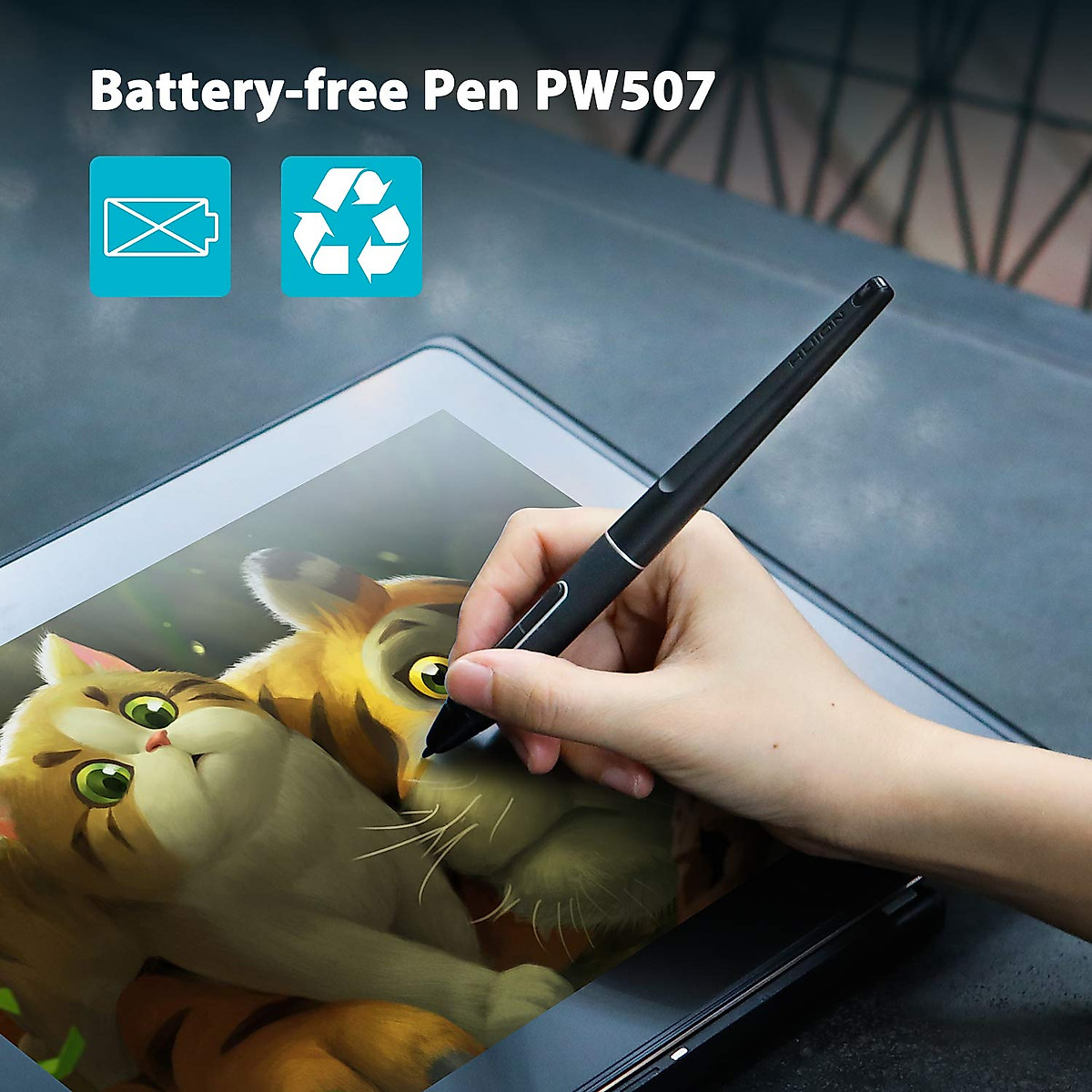 HUION PW507 Battery-Free Stylus for Huion Kamvas PRO 12, Kamvas PRO 13,Kamvas Pro 16, Kamvas 16 and Kamvas 20 Graphics Drawing Monitor