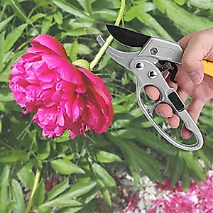 MEPEREZ Garden clippers, Ratchet pruning shears for gardening, Work 3 times easier, Hand pruners, Cutting rose, floral, tree, live plants, Sharp, Durable trimming scissors, Arthritis weak hand snips