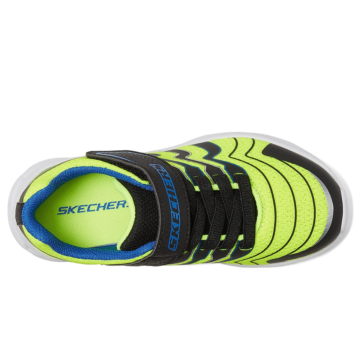 Skechers Boy's Microspec II - Troms (Little Kid/Big Kid) Black/Yellow/Blue 3 Little Kid M