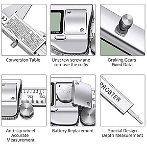 Proster Digital Vernier Caliper 8inch 200mm - Stainless Steel Electronic Caliper Fractions/Inch/Metric Caliper Measuring Tool for Length Width Depth Inner Diameter Outer Diameter