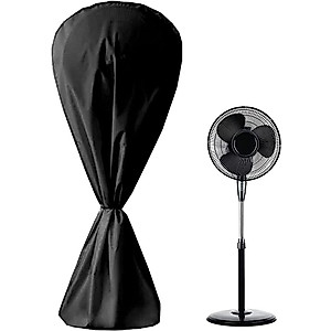 UCARE Fan Cover Dustproof Standing Pedestal Round Floor Electric Fan Dust Covers Household Patio Fans 420D Heavy Duty Oxford Cover Waterproof Floor Covers for Indoor Outdoor (Black)