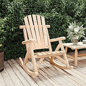 YAFF Patio Rocking Chair 27.2"x37.8"x39.8" Solid Wood Spruce-3345