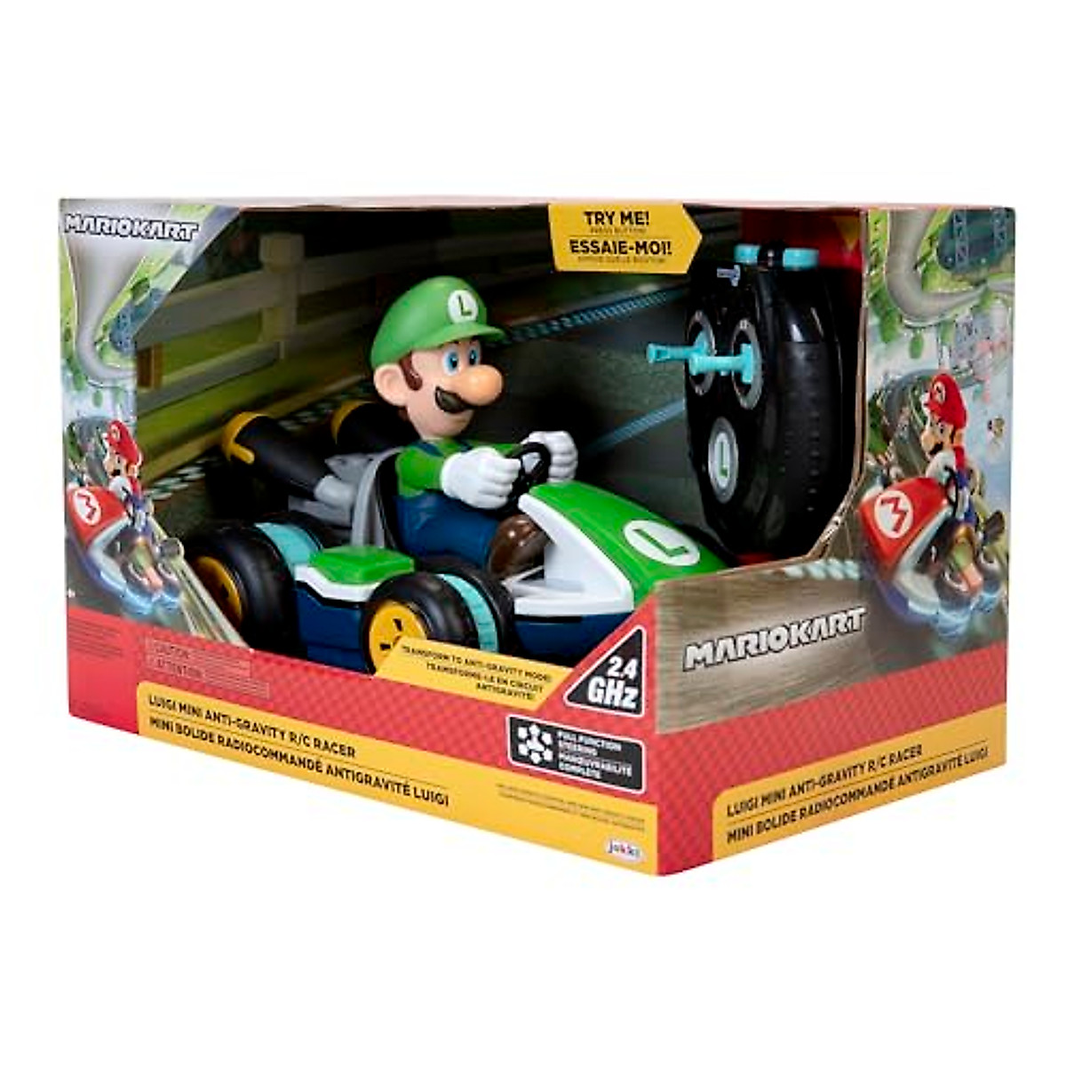 Super Mario 08988-PLY Nintendo Mario Kart 8 Luigi Mini Anti-Gravity Rc Racer 2.4Ghz, with Full Function Steering Create 360 Spins, Whiles & Drift Up To 100" Range - For Kids Ages 4 Plus