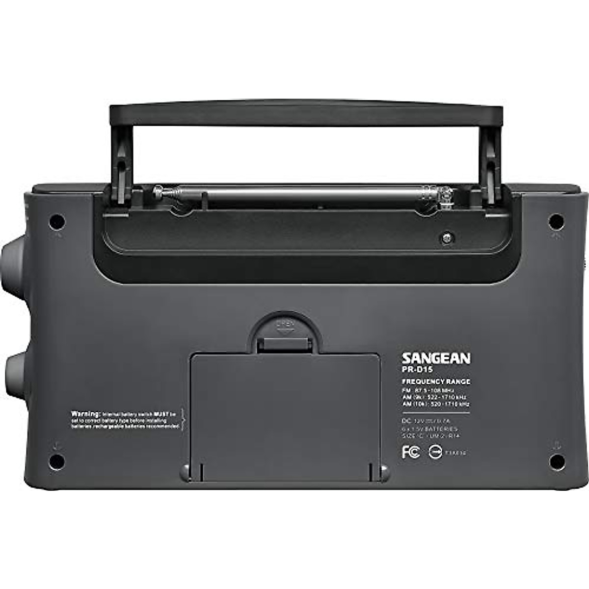 Sangean PR-D15 Digital Portable Stereo RDS Receiver Gray