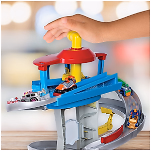 Paw Patrol Adventure Bay Lookout Tower Playset With 2 Die-Cast 1:55 Vehicles (Chase and Marshall): Twin Track Rescue Way 25 Pc Set With Launching Periscope - Accommodate Up to 6 True Metal Racing Cars