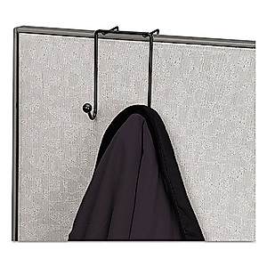Fellowes 75510 Double Coat Hook, for Partitions, Wire, 4-Inch x5-1/8-Inch x6-Inch, Black