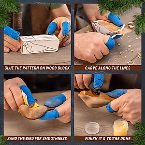 BeaverCraft, Wood Carving Kit Comfort Bird DIY - Complete Starter Whittling Knife Kit for Beginners Adults and Teens - Book Fun Project Carve Bird Hobby Whittling Knife - Learning Woodworking