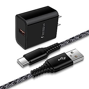 Quick Wall Charger Block 3A Android Phone Brick, 9FT Fast Charging USB Type C Cable Power Cord for Samsung Galaxy A32 A52/Z Fold 4 3/Z Flip 4 A14 A13 5g/A53/S23+/S23 Ultra/S22/S21 FE A03s S20 A12 A54