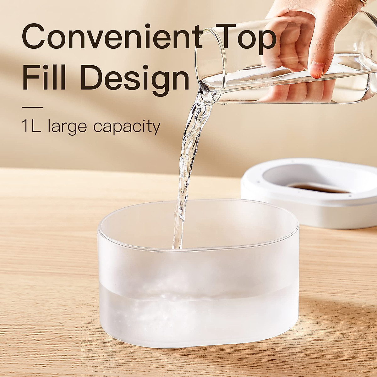 Small Portable 1L Humidifier, Mini Top Fill Cool Mist Air Humidifier, Dual Nozzles Desktop Humidifier for Baby Bedroom Office, Whisper-Quiet Operation, 2 Spray Modes & Night Light Modes, Auto Shut-Off