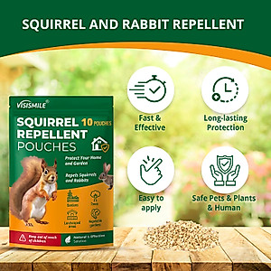 Squirrel Rabbit Repellent Outdoor Garden: Squirrel Deterrent for Plants - Chipmunk and Rabbit Repellent for Backyard - Keep Squirrels Away from Attic