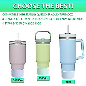 LOCONHA 2Pcs Silicone Boot for Stanley Cup 40oz & Stanley IceFlow 20oz 30oz, Protective Water Bottle Bottom Sleeve Cover, Stanley Cup Accessories, Clear