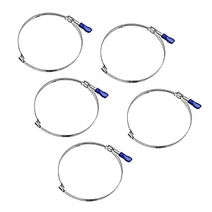 POWERTEC 70223 2-1/2 Inch Right Hand Keyed Bridge Hose Clamp, Thumb Screw Key Adjustable Stainless Steel Hose Clamps for Dust Collection, Dust Collector and Dryer Vent Hose, 5 pack