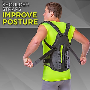 BraceAbility TLSO Full-Body Back Brace Support - Hard Turtle Shell Jacket for Thoracic Kyphosis, Parkinson's Disease, Fractured Spine, Scoliosis, Postural Correction, Post-Surgery Recovery (Large)