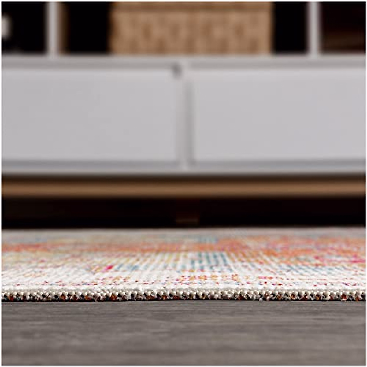 JONATHAN Y CAV100A-3 Zafra Vintage Medallion Indoor Area-Rug Bohemian Floral Rustic Easy-Cleaning High Traffic Bedroom Kitchen Living Room Non Shedding, 3 ft x 5 ft, Coral/Blue/Multi