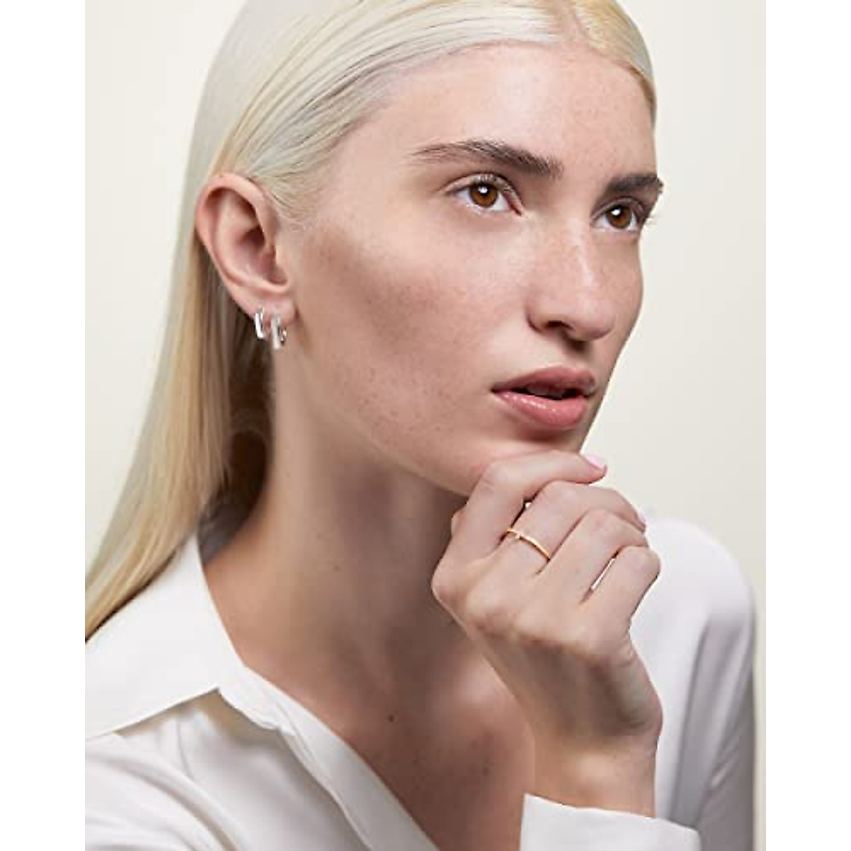 Milla Cross Rings for Women - 925 Sterling Silver Rings & 14K Gold Plated Rings - Christian Gifts for Women, Catholic Gifts, Religious Gifts for Women (14K Gold Plated, Size 7)