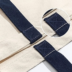 Azuca Heavy Duty 12 oz Canvas Tote Bags DIY for Crafting and Decorating Reusable Grocery Washable Bag Shopping Bag 17x14x4 Inch - 6 Pack (Dark blue)