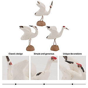 YARNOW 3pcs Miniature White Crane Statue Ceramics Chinese Bird Figurines Ornament for Fish Tank Bonsai Landscape Fairy Garden Decoration