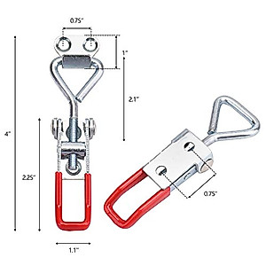 Hedume 12 Pack Pull Latch, Metal Adjustable Door Cabinet Box Case Toggle Latch Hasps Toggle Clamp, 4001, 220Lbs Holding Capacity