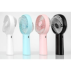NEW! Mini Handheld Fan, USB Power Bank 5,200mAh, Small Personal Portable fan, Powerful 4 Speeds, Rechargeable Desk Fan, Eyelash Fan for Makeup, Angle adjustable, Kids Girls Women Men Indoor Outdoor Traveling. (Pink)
