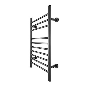 WarmlyYours TW-F10KS-HP Infinity Towel Warmer, Black, Dual Connection, 10 Bars