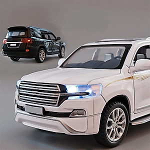 Car Diecast Model Alloy Car Model Diecast Metal Toy Vehicles Car Model Collection Simulation Children Gift 1/32 for Toyota for Land Cruiser for Prado (Color : White)