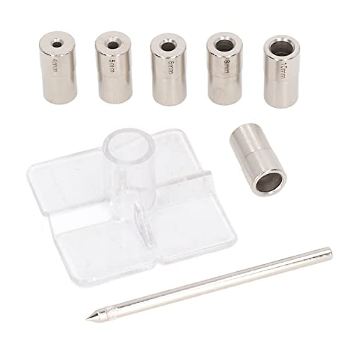 Drill Bushing Set, 8 Pcs Self Centering Dowel Jig Kit 6 Size Inner Diameter Alloy Steel Drilling Guide Centering Puncher Locator Set, Tips