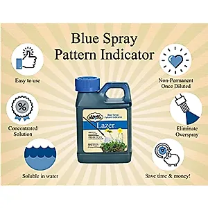 Liquid Harvest Lazer Blue Concentrated Spray Pattern Indicator 8 Ounces Perfect Weed Spray Dye, Herbicide Dye, Fertilizer Marking Dye, Turf Mark and Blue Herbicide Marker