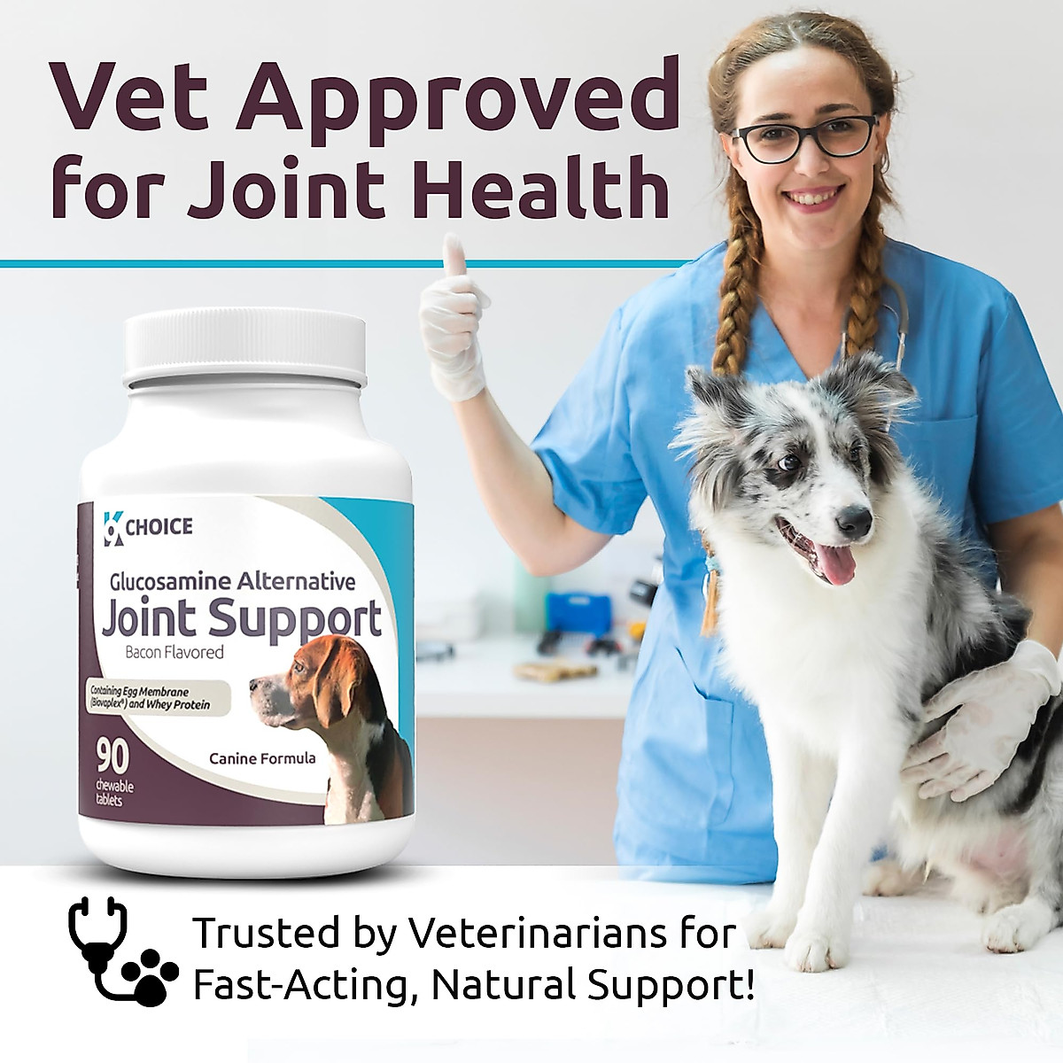K9 Select Joint Support for Dogs with BiovaPlex - Glucosamine Alternative - 90 Chewable Tablets - Dog Joint Supplement for Mobility & Flexibilty - Hip & Joint Supplement Dogs Promotes Overall Health