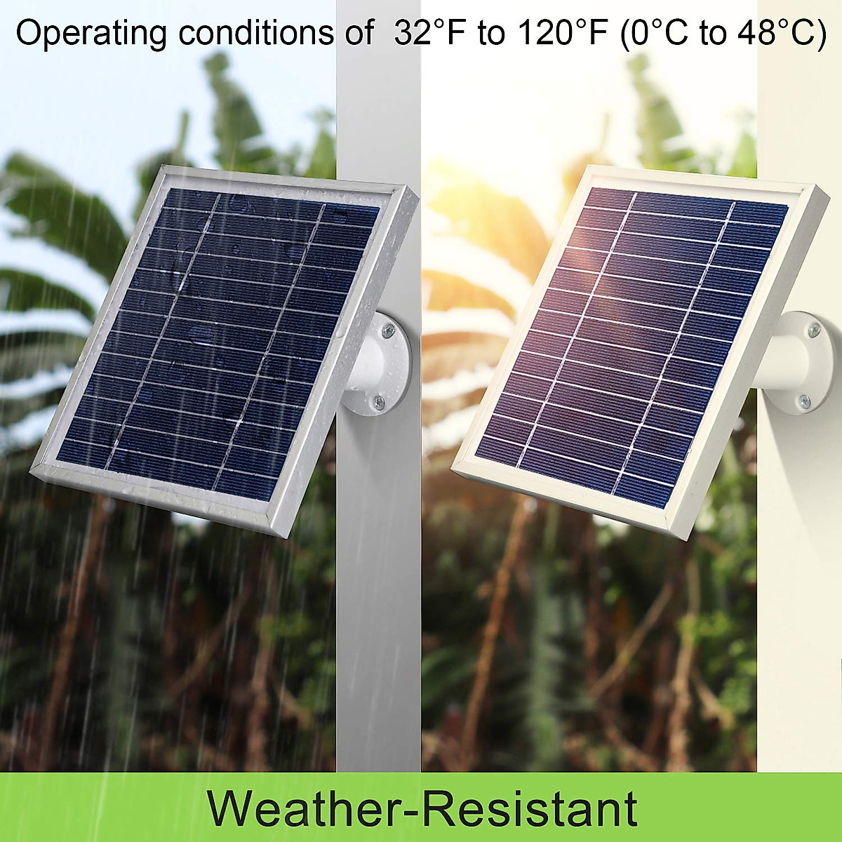 Uogw 3W 6V Solar Panel Charge for Arlo Pro3/ Arlo Ultra/Ultra 2/Arlo Pro 4, with 11ft Waterproof Magnetic Power Cable, Adjustable Mount- (3Pack, Silver)