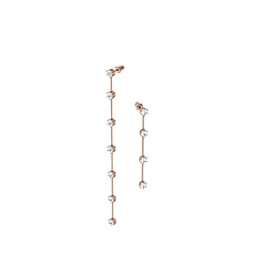 Swarovski Constella Asymmetrical Pierced Drop Earrings, Clear Crystals on a Rose-Gold Tone Finish Setting, Part of the Swarovski Constella Collection